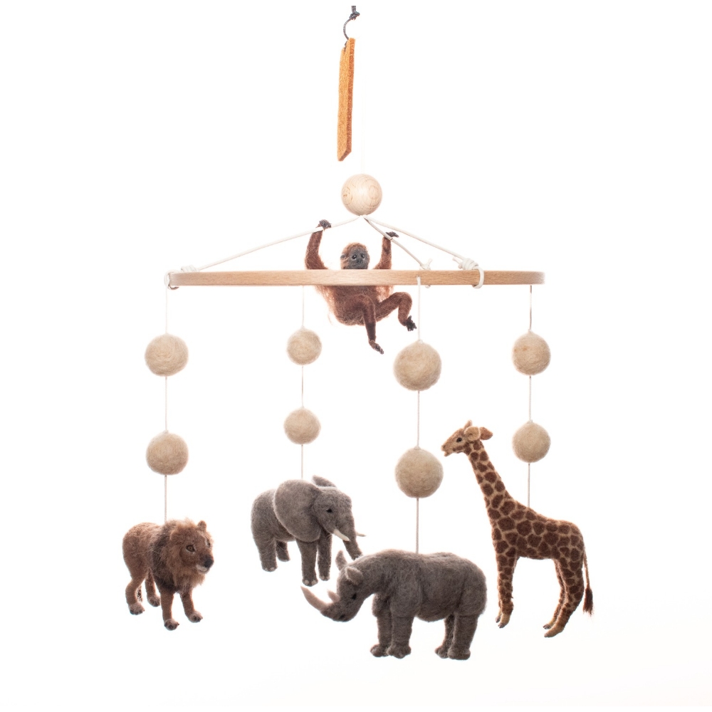 Boxmobiel Jungle van vilt - Baby Dromen